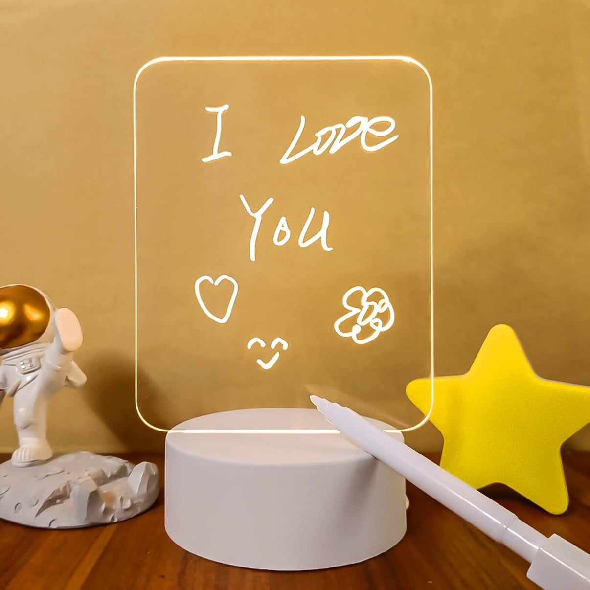 Illuminated Dry Erase Acrylic Memo Whiteboard LED Lamp Display – Befez